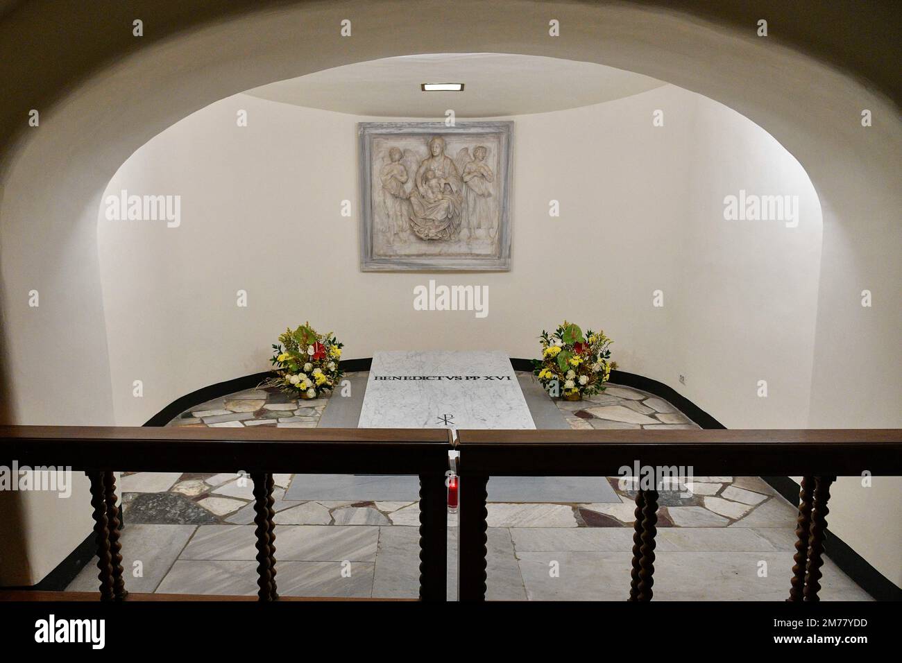 Italy, Rome, Vatican, 2023/1/8. tomb of late Pope Emeritus Benedict XVI ...