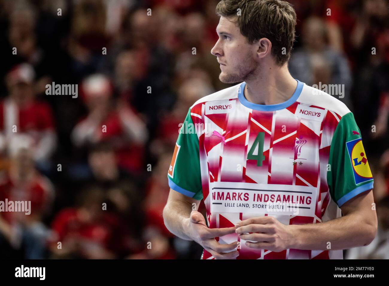 Copenhagen, Denmark. 07th Jan, 2023. Magnus Landin (4) of Denmark seen ...