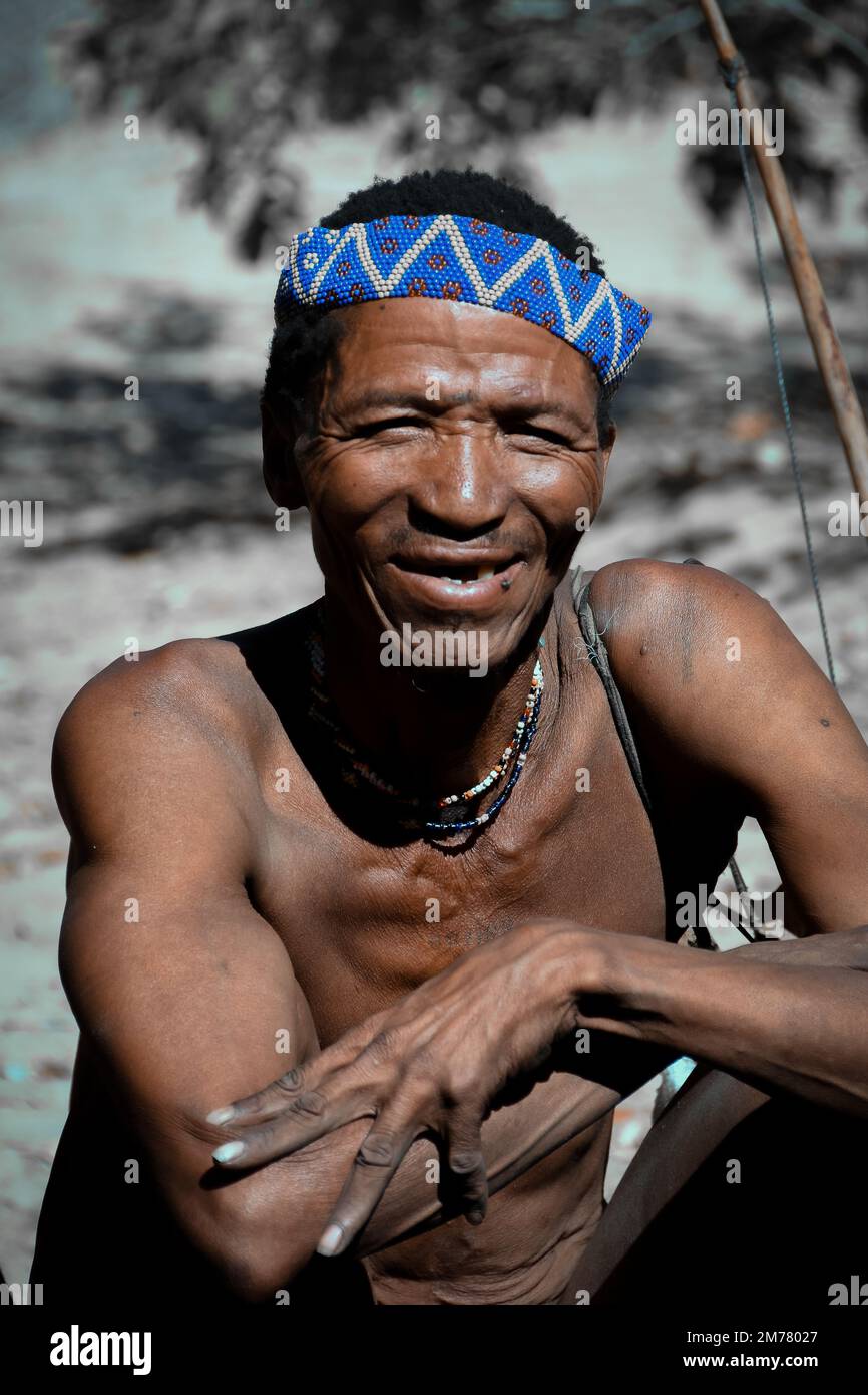 Faces of the World: Bushman of the Kalihari Stock Photo - Alamy