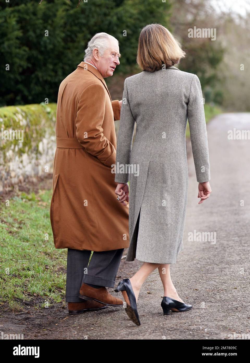 King Charles III leaves Castle Rising Church in Norfolk, after ...