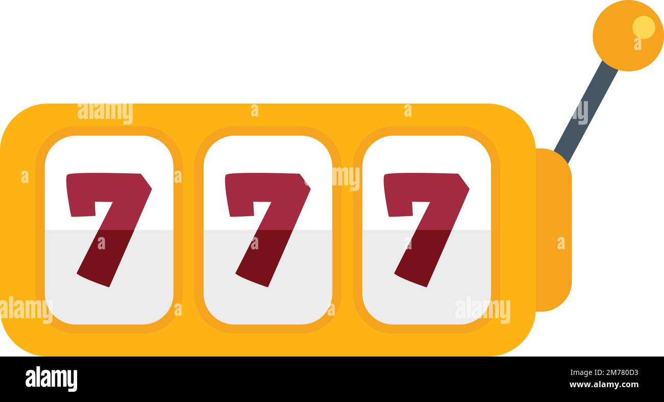 Seven slot machine icon flat vector. Win fortune. Casino jackpot ...