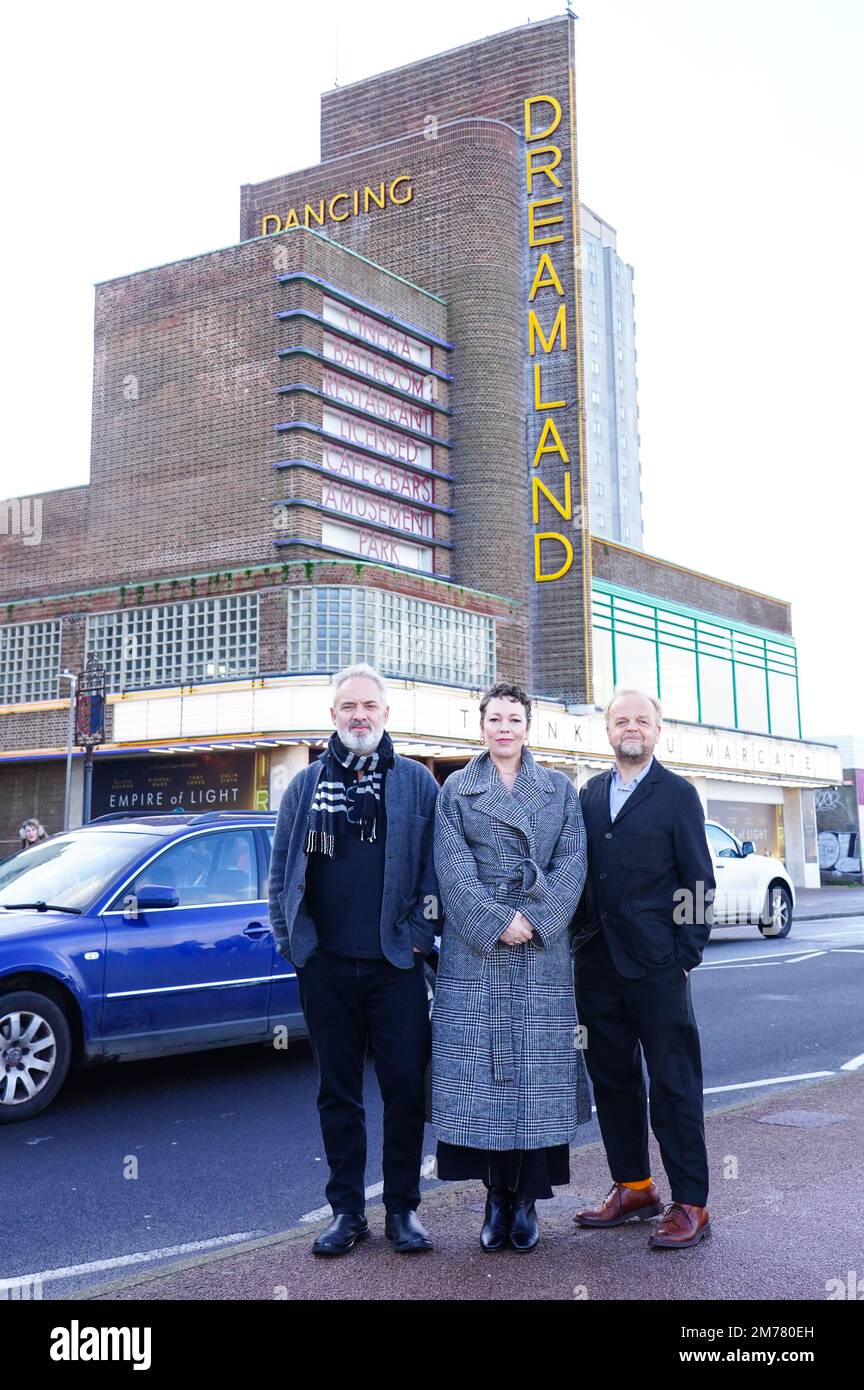 Sam Mendes, Olivia Colman and Toby Jones attending the gala screening ...