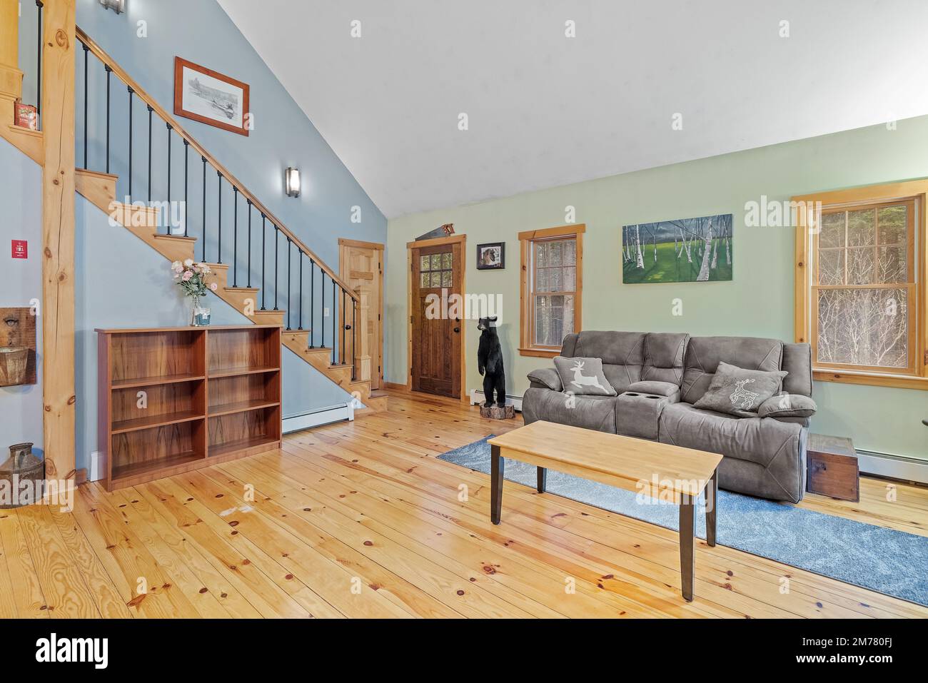 A rustic design living and dining area in an elegant house Stock Photo ...