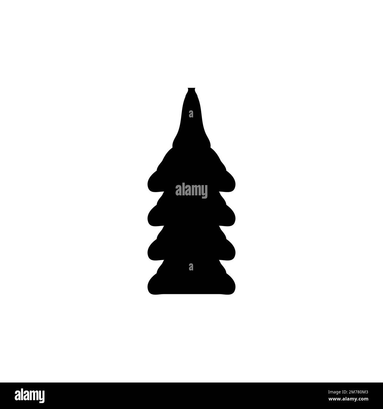 Pine tree icon. Simple style Merry Christmas poster background symbol ...