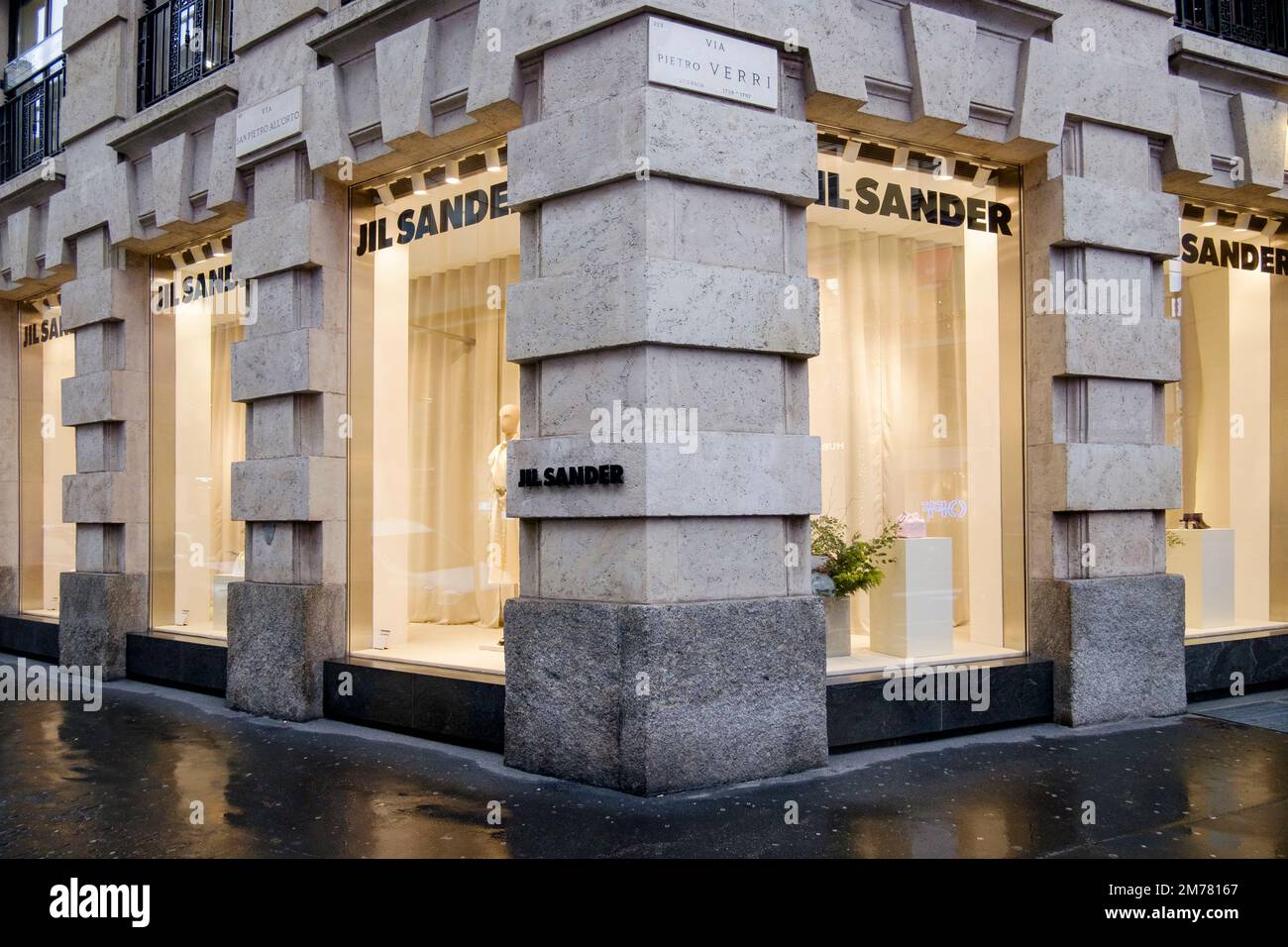 Jil Sander flagship store in Via Pietro Verri Milano Italy Stock Photo ...
