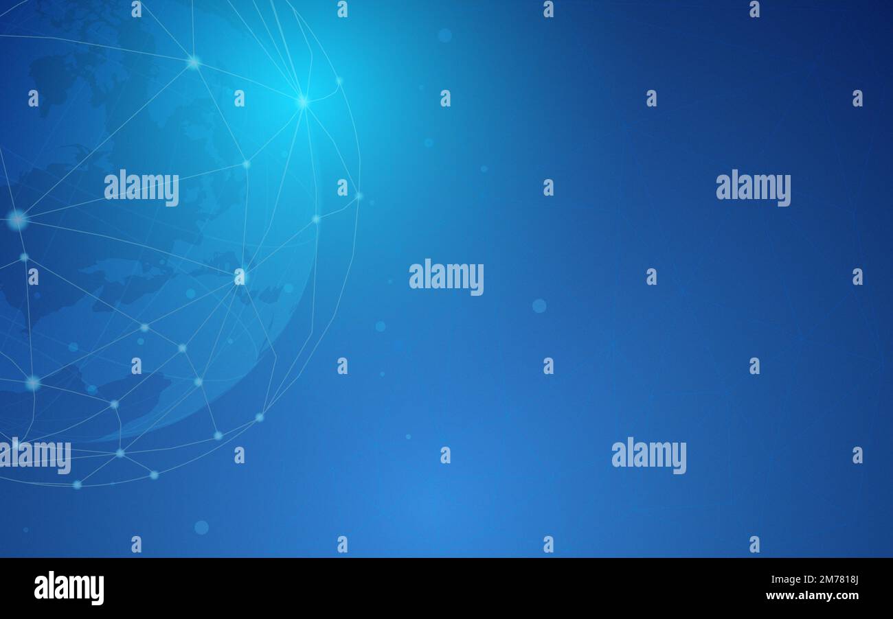 Worldwide connection blue background illustration vector Stock Vector ...