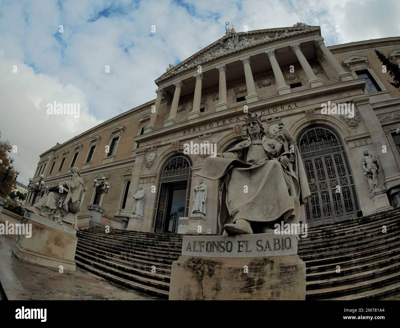 National Library of Madrid, Spain. architecture and art exterior Stock ...