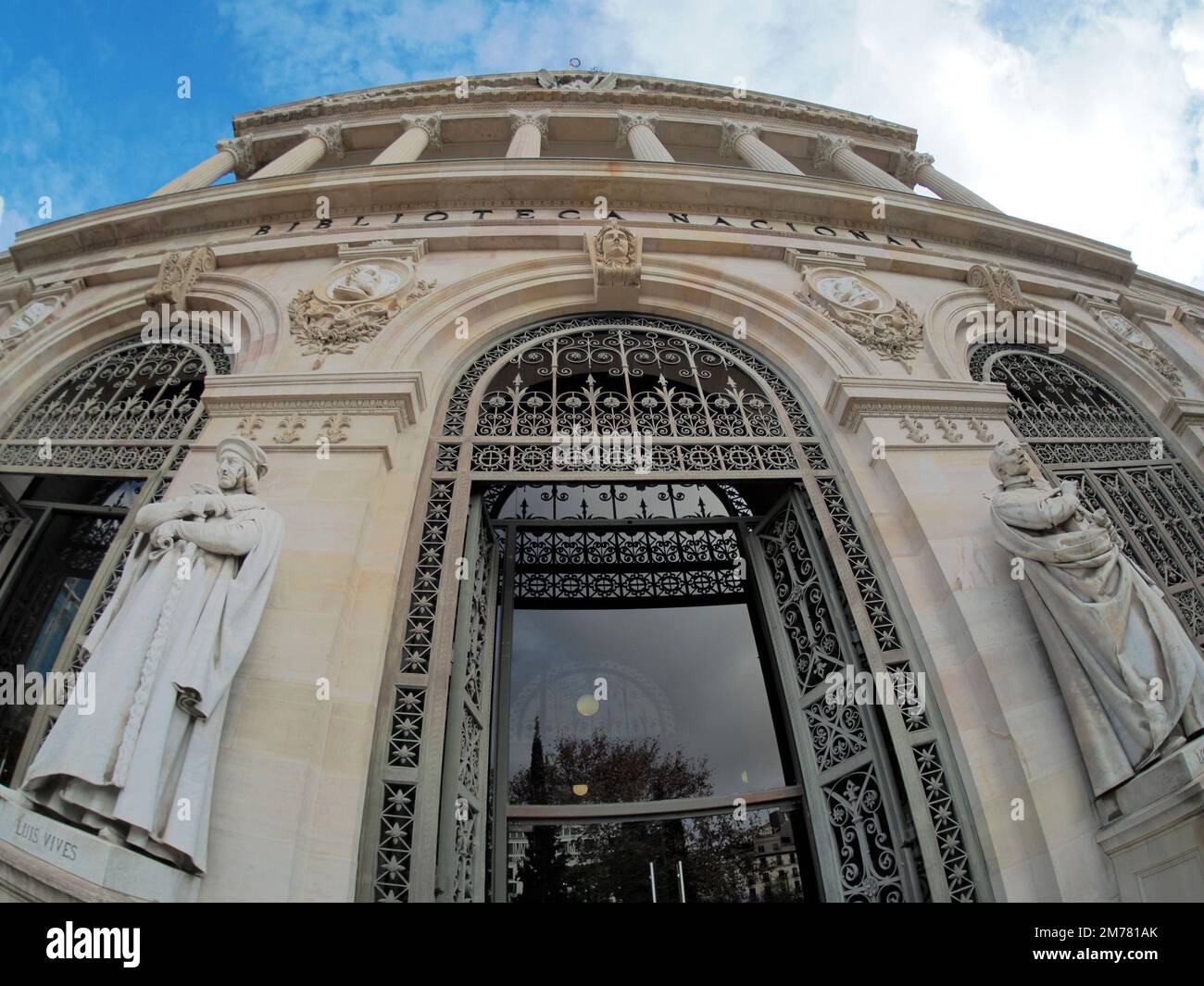 National Library of Madrid, Spain. architecture and art exterior Stock ...
