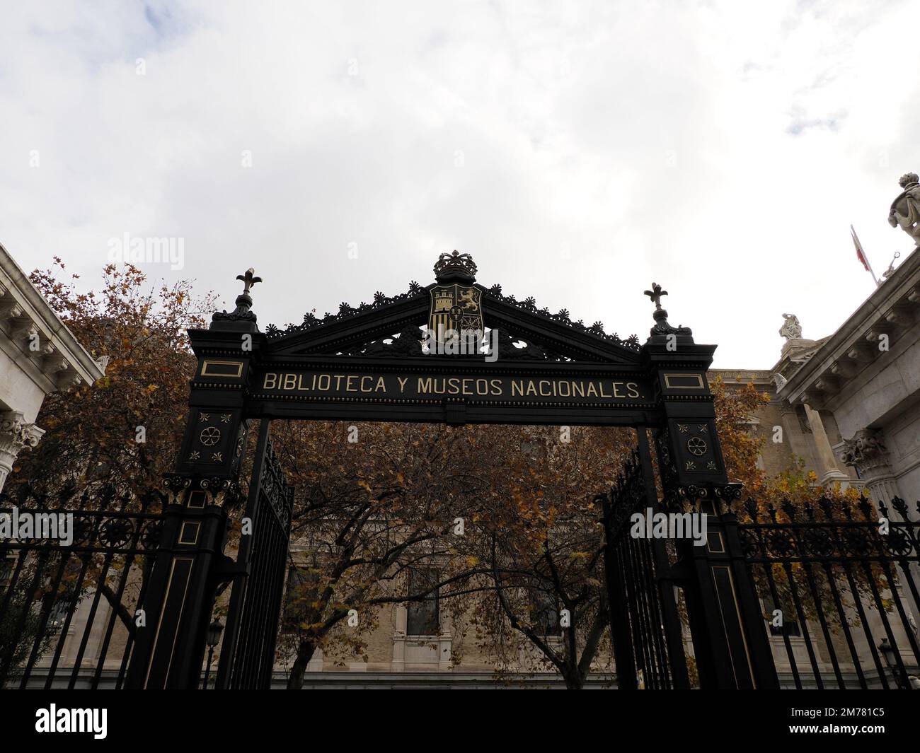 National Library of Madrid, Spain. architecture and art exterior Stock ...
