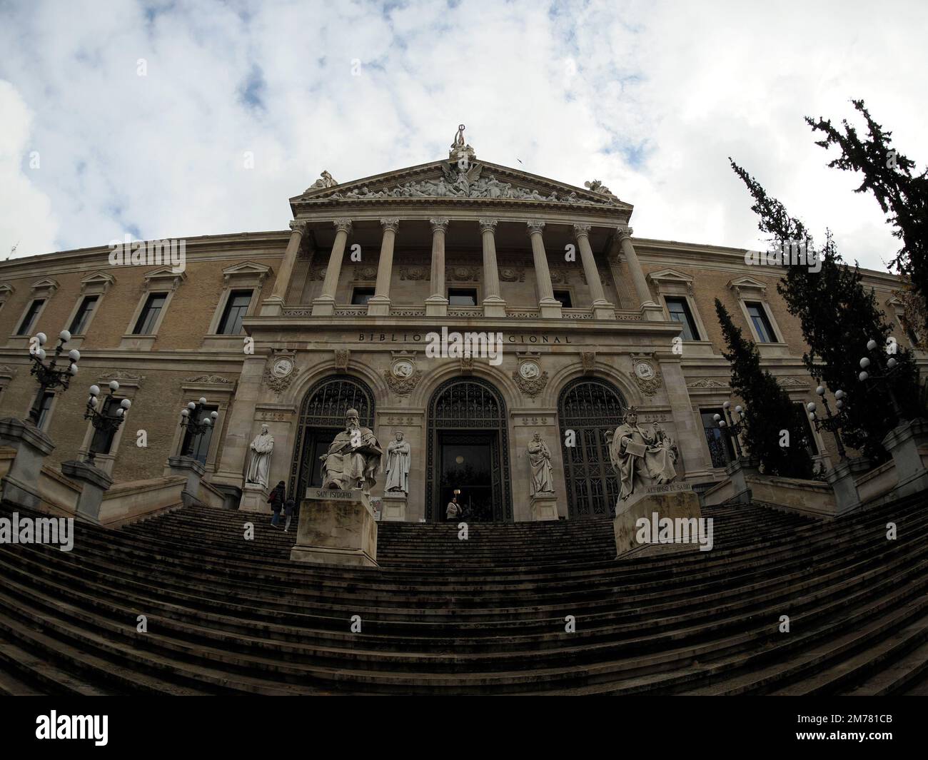 National Library of Madrid, Spain. architecture and art exterior Stock ...