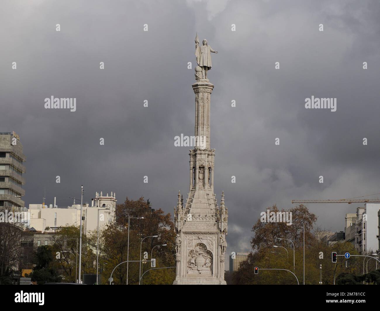 Columbus square with Monument to Christopher Columbus. Plaza de Colon ...