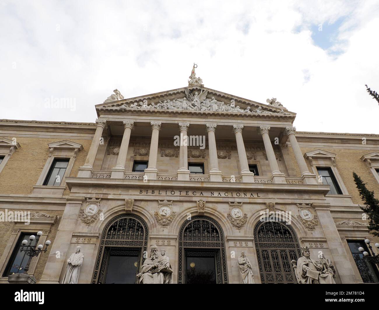 National Library of Madrid, Spain. architecture and art exterior Stock ...