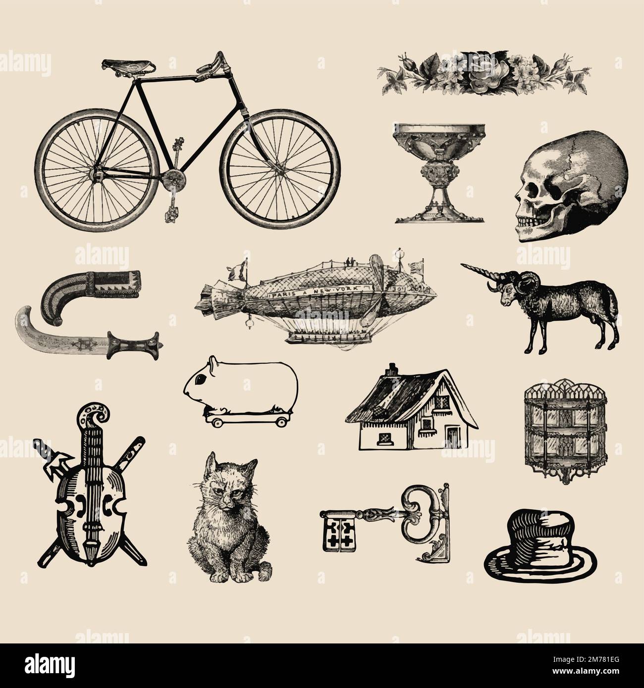 Vintage Victorian style engraving vector set Stock Vector Image & Art ...
