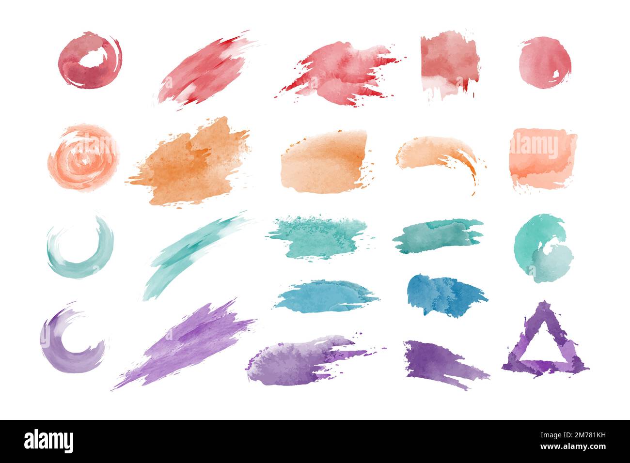 Watercolor geometric shapes vector set Stock Vector Image & Art - Alamy