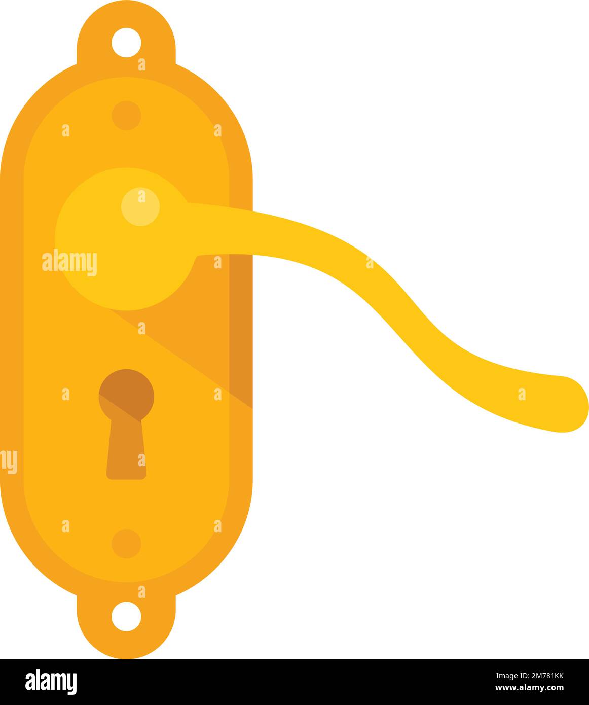 Door holder icon flat vector. Lock handle. Latch metal isolated Stock ...