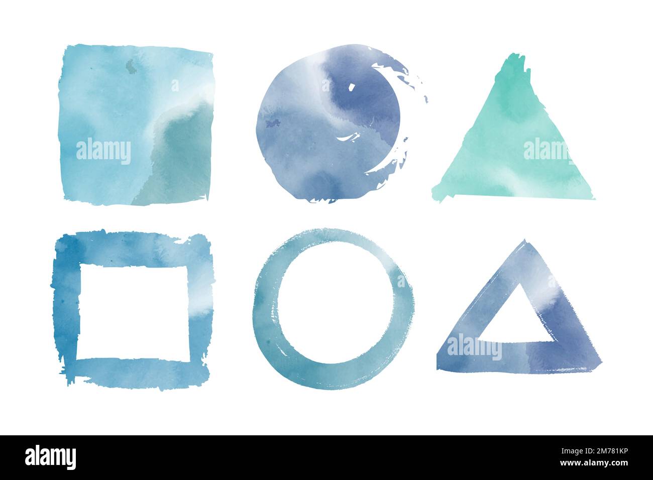 Watercolor geometric shapes vector set Stock Vector Image & Art - Alamy