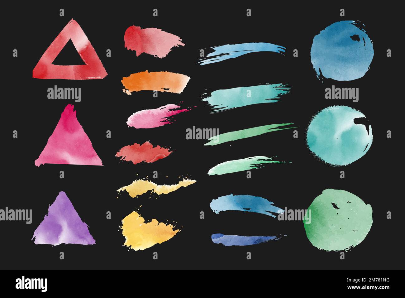 Watercolor geometric shapes vector set Stock Vector Image & Art - Alamy