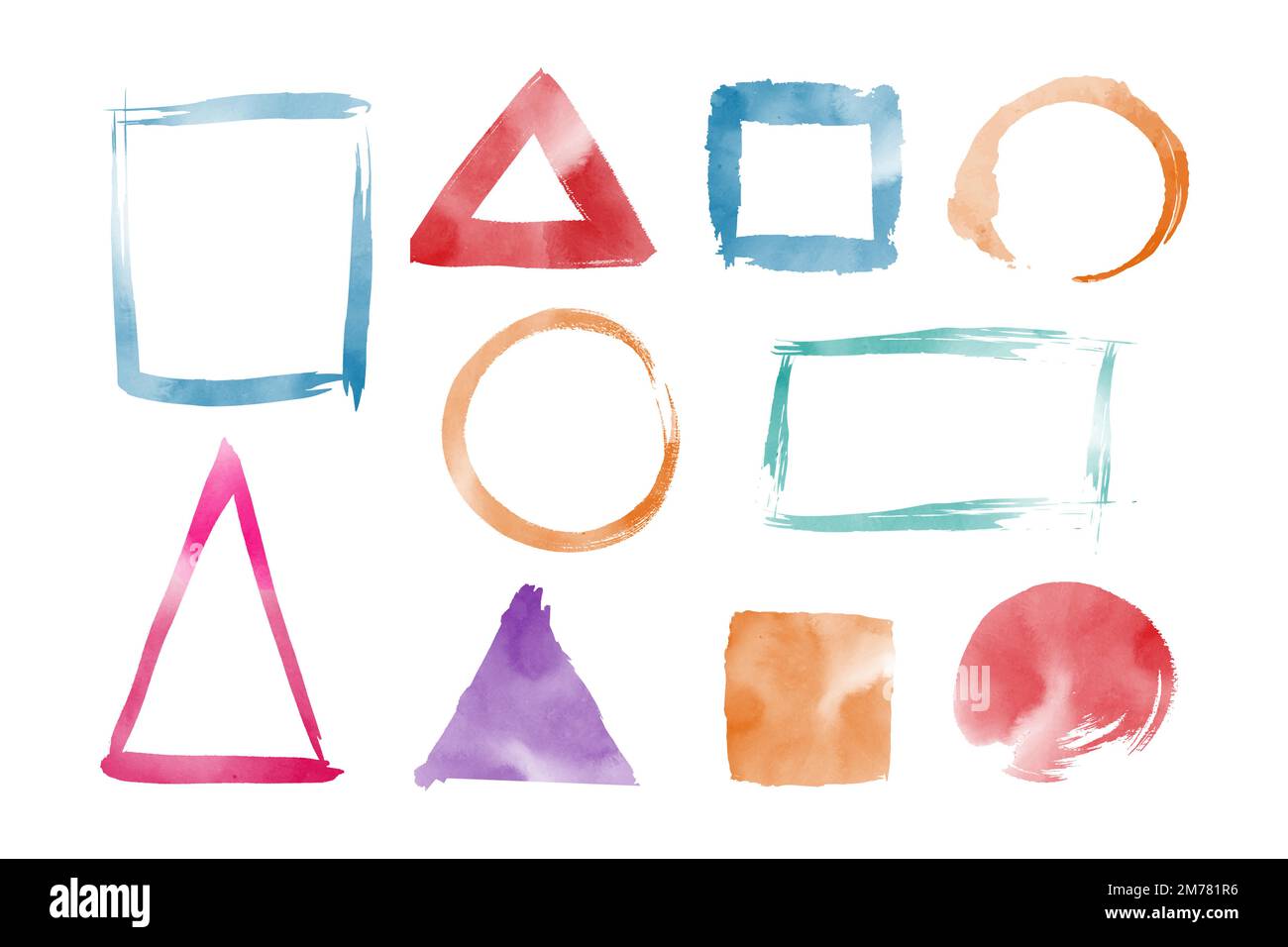 Watercolor geometric shapes vector set Stock Vector Image & Art - Alamy