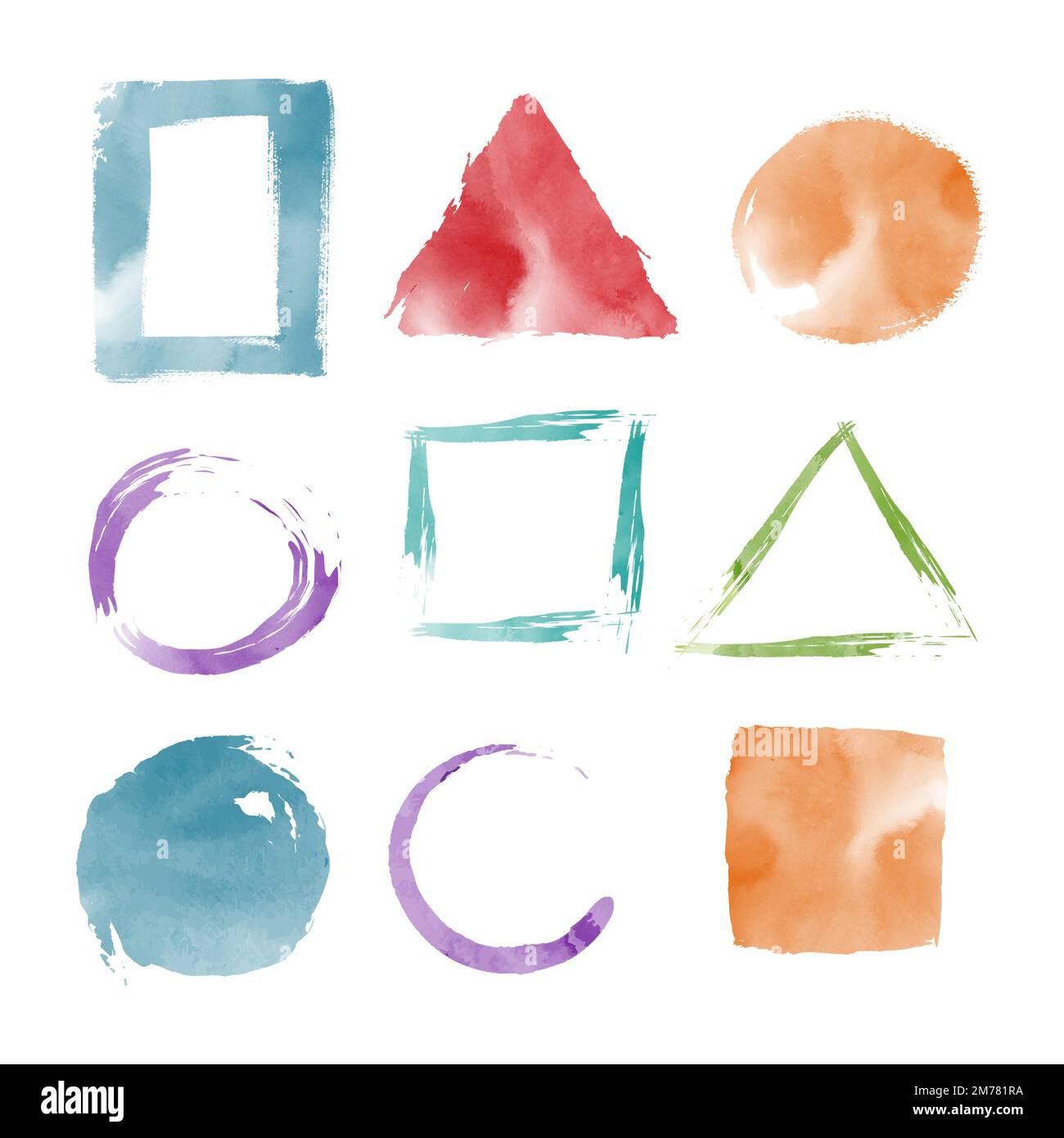 Watercolor geometric shapes vector set Stock Vector Image & Art - Alamy