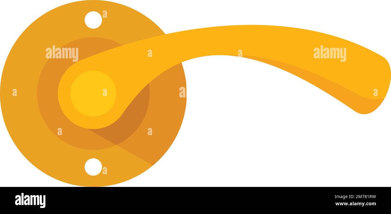 Office door handle icon flat vector. Knob lock. Interior iron isolated Stock Vector Image & Art ...