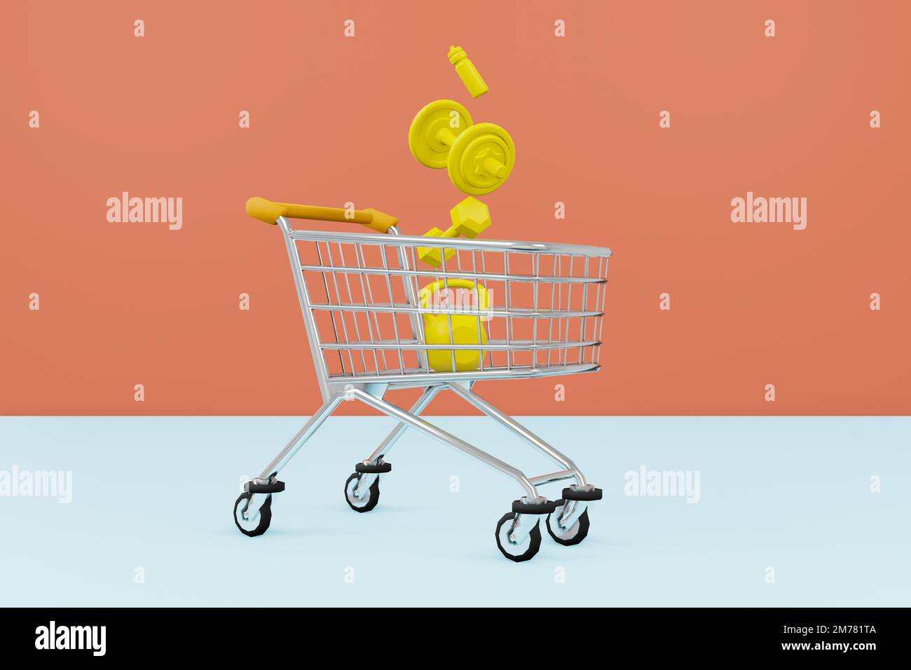 Fitness Shopping, Subscription or Equipment Sales Concept. 3D ...