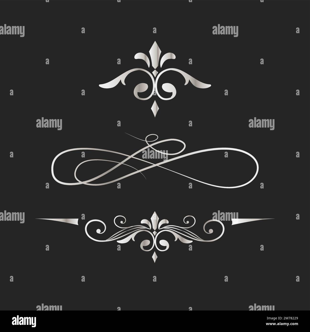 Decorative calligraphic ornaments vector set Stock Vector Image & Art ...