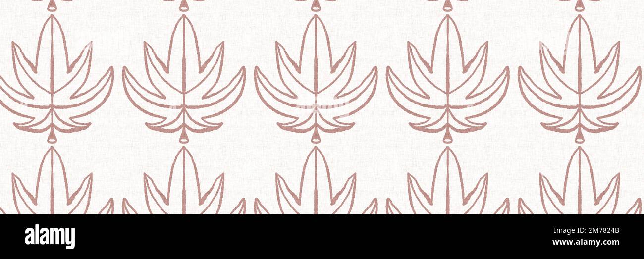 Gender neutral foliage leaf seamless raster border. Simple whimsical 2 ...
