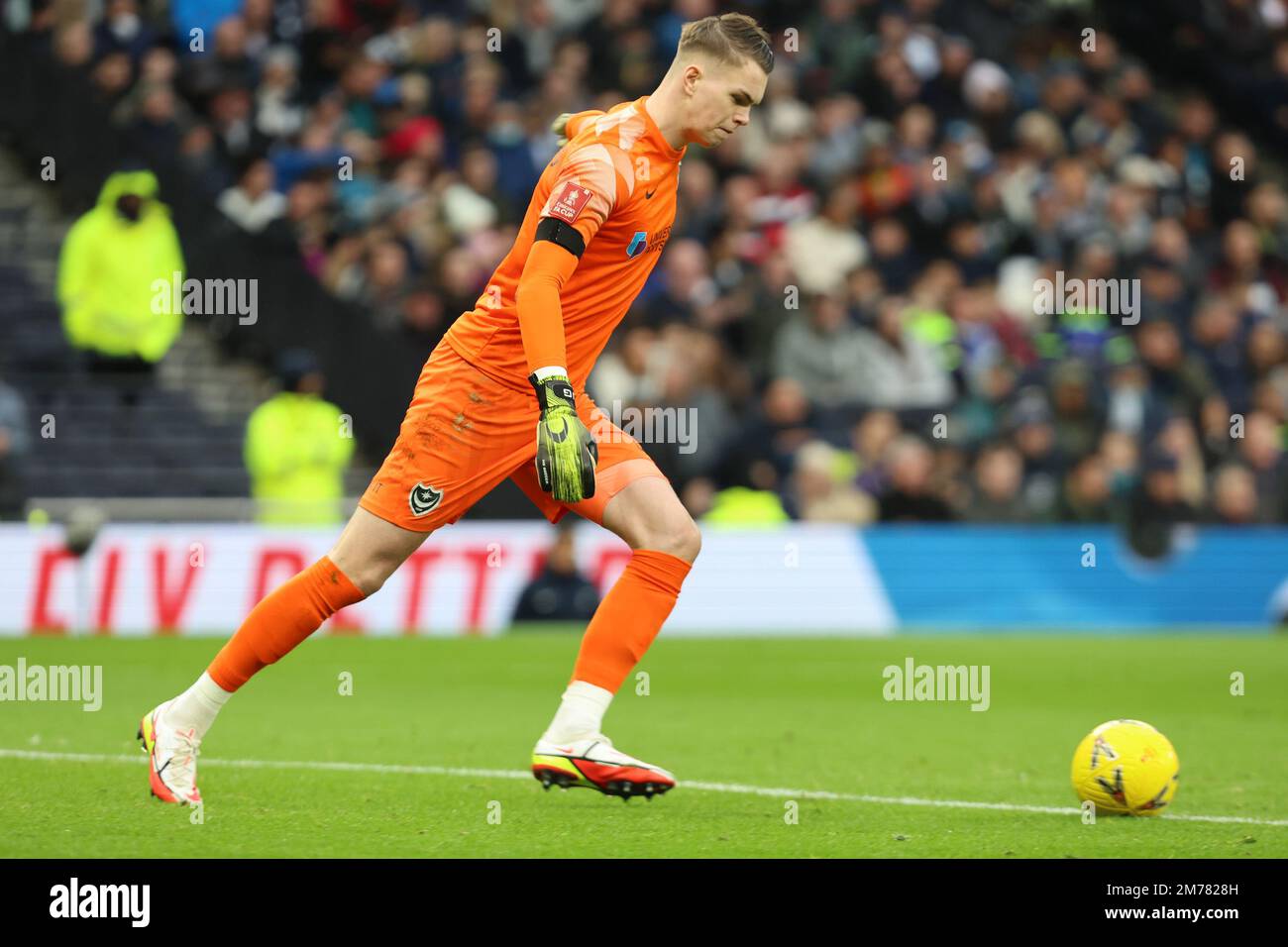 Josh Griffiths of Portsmouth (on loan from West Bromwich Albion) during ...