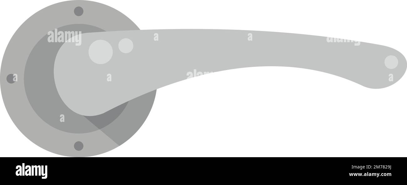 Bolt door handle icon flat vector. Front hotel. Room latch isolated ...