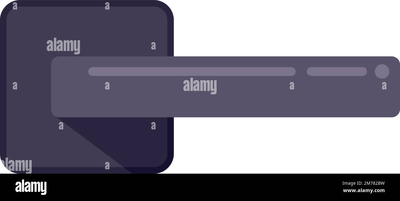 Digital door handle icon flat vector. Knob lock. Iron interior isolated ...