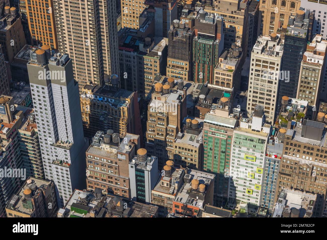 Beautiful view from above on roofs of skyscraper buildings. Manhattan ...