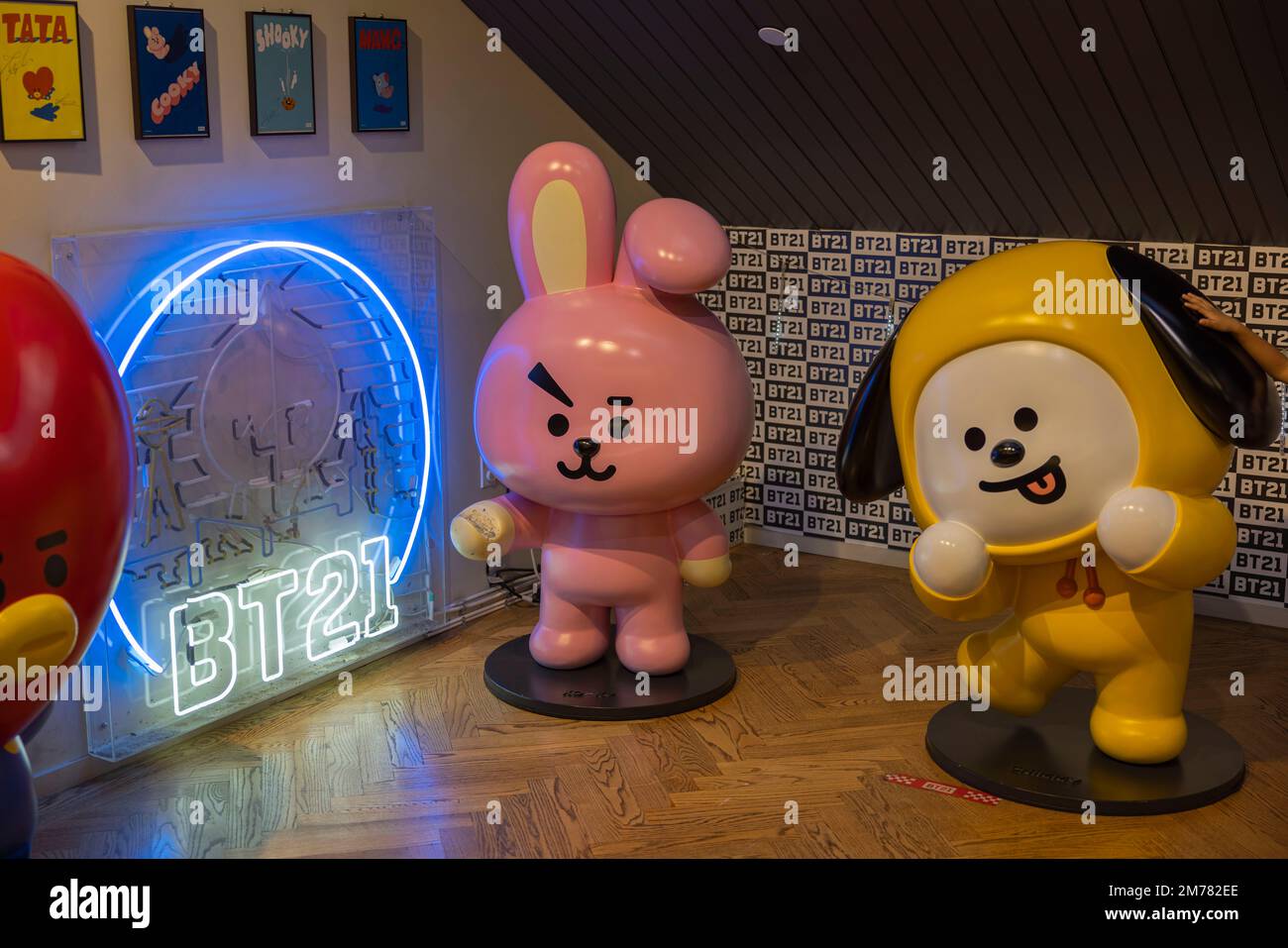Beautiful interior view of BT21 store cute toys. New York. USA Stock ...