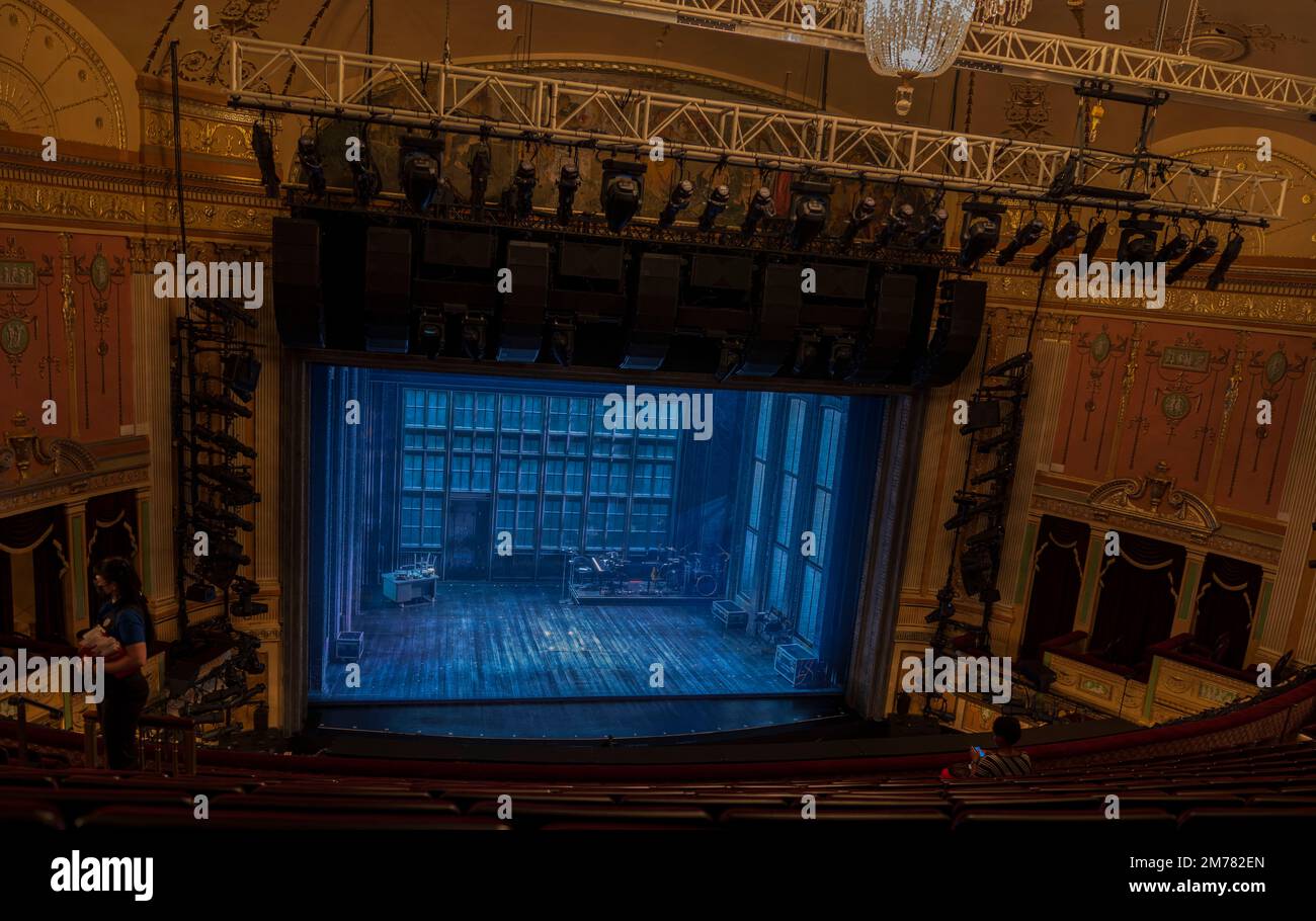 Beautiful interior view of theater before performance. Broadway. New ...