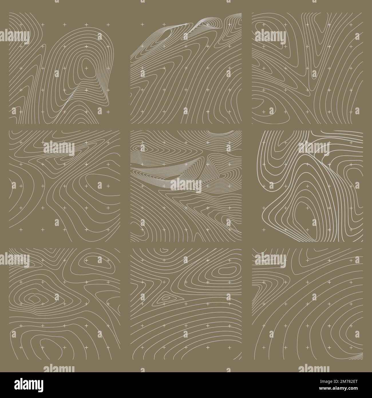 White and gold abstract map contour lines background set Stock Vector ...