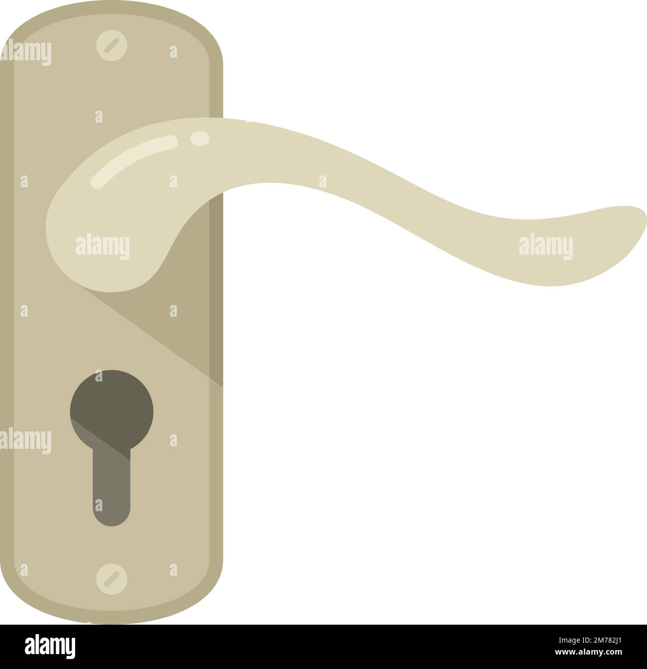 Copper door handle icon flat vector. Knob lock. Front metal isolated ...