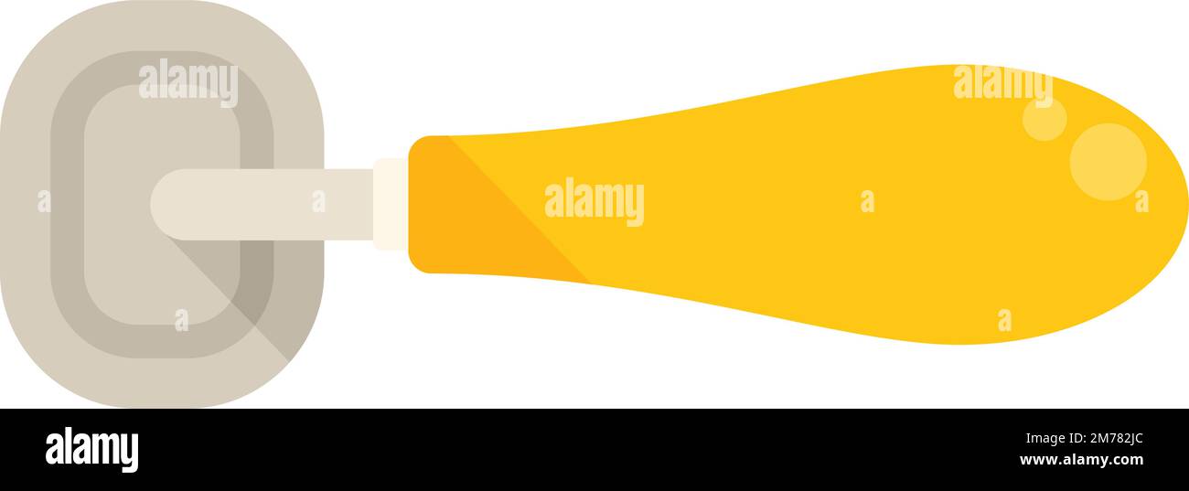 Room door handle icon flat vector. Steel house. Iron interior isolated ...