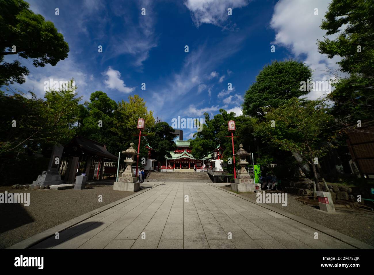 Main temple at Tomioka Shrine super wide shot Stock Photo - Alamy