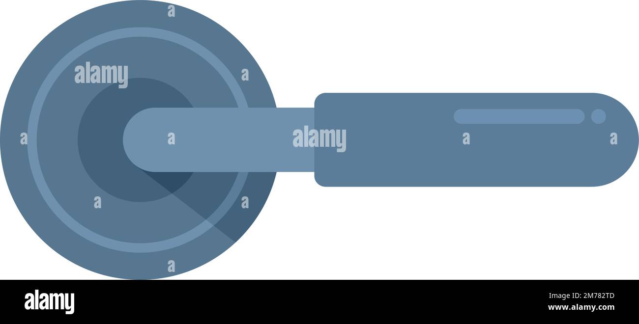 Door handle device icon flat vector. Lock knob. Metal front key ...