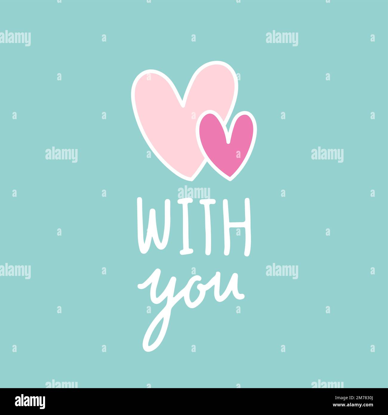 With you and two hearts vector Stock Vector Image & Art - Alamy