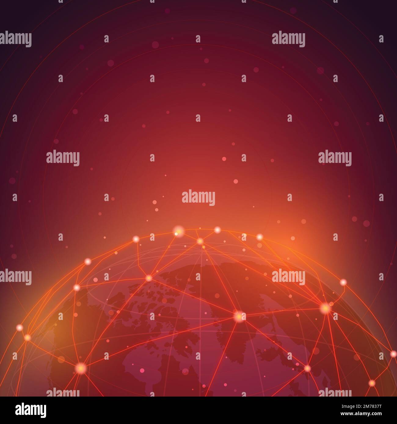 Worldwide connection red background illustration vector Stock Vector ...