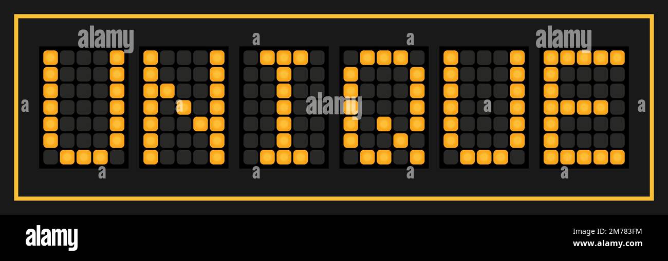 Orange color led banner in word unique on black background Stock Vector ...