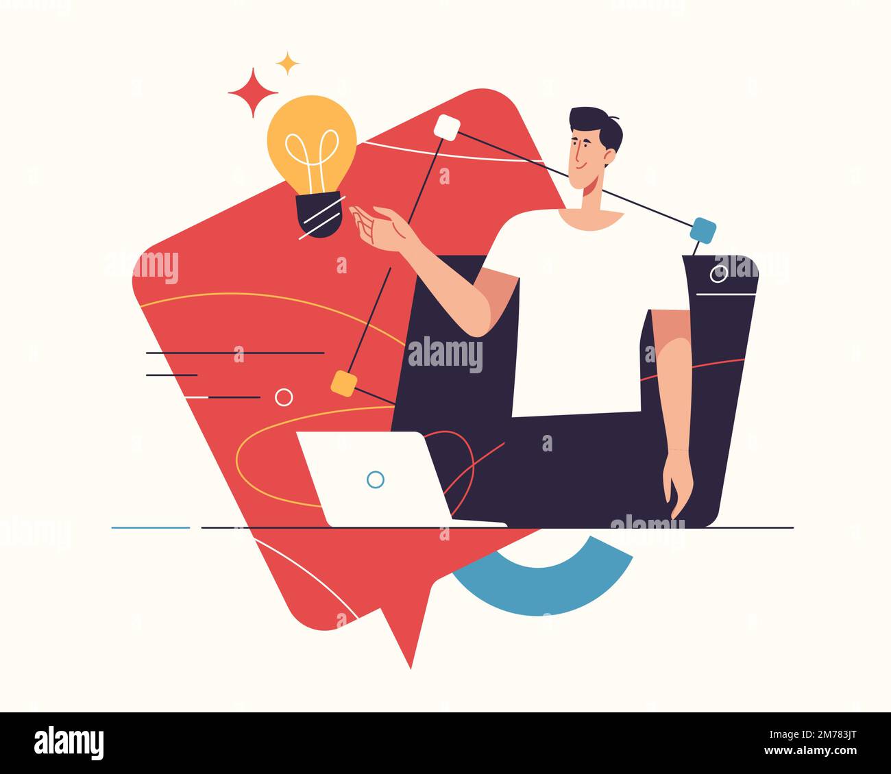 Vector illustration on the subject of creativity, generating innovative ...