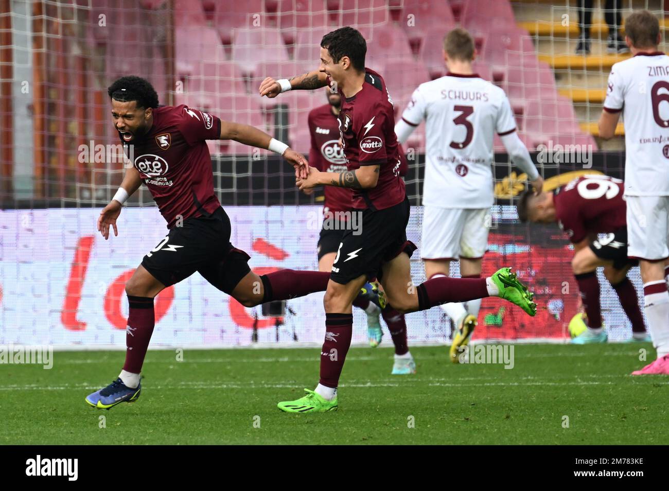 January 8, 2023, Salerno, Italy: Salernitanaâ€™s Tonny Vilhena ...