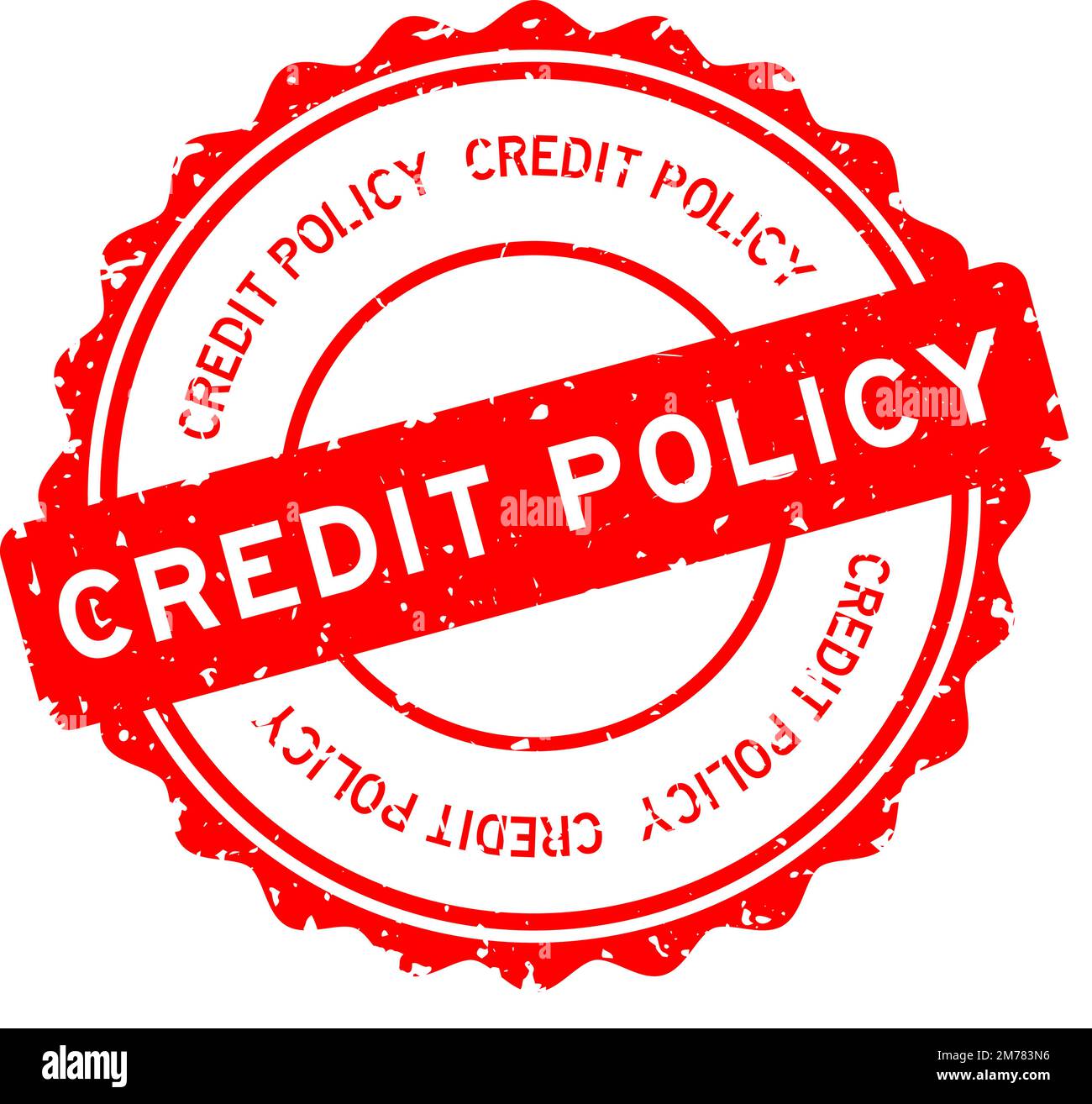 Grunge red credit policy word round rubber seal stamp on white ...