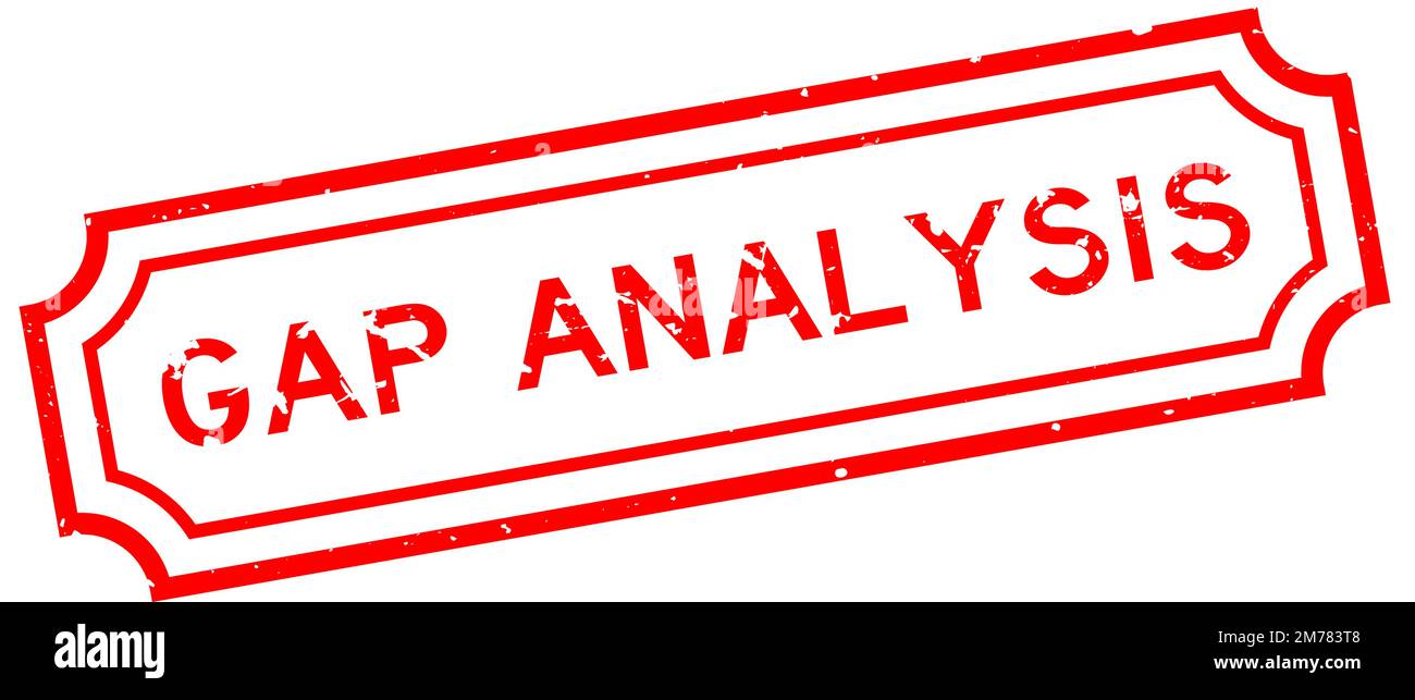 Grunge red gap analysis word rubber seal stamp on white background ...
