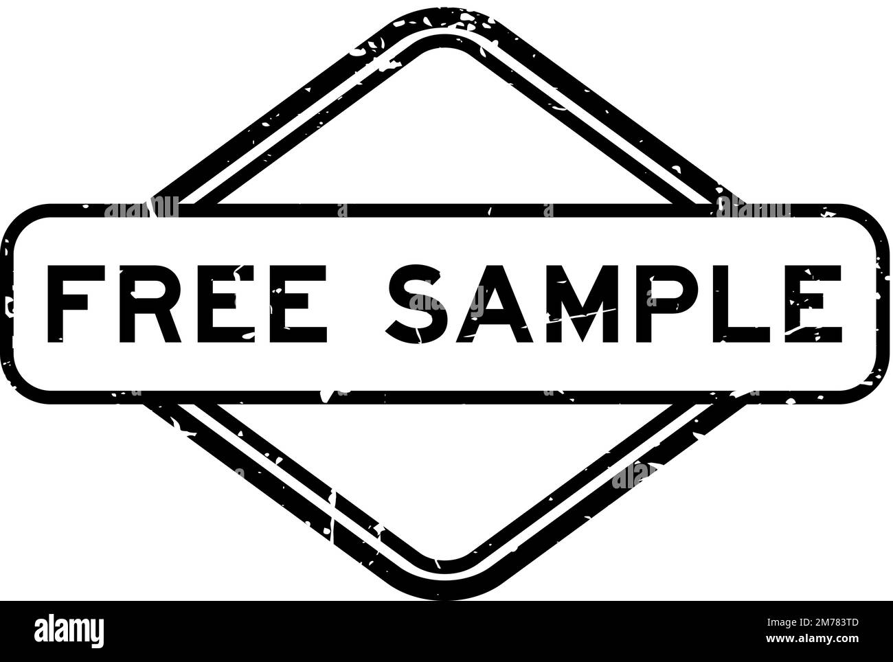 Grunge black free sample word rubber seal stamp on white background ...