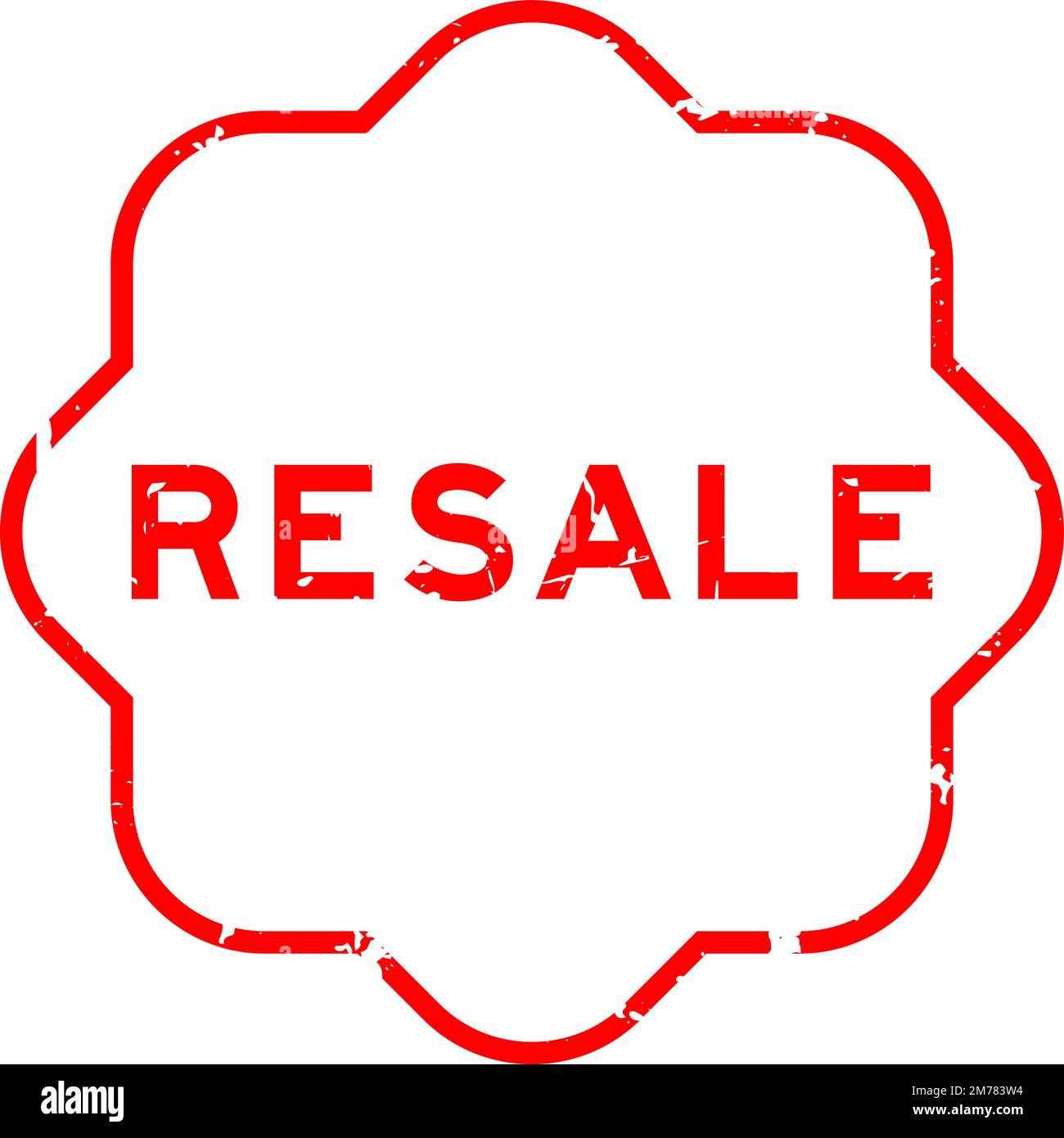 Grunge red resale word rubber seal stamp on white background Stock ...