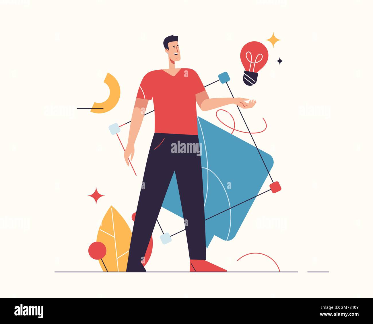 Vector illustration on the subject of creativity, generating innovative ...
