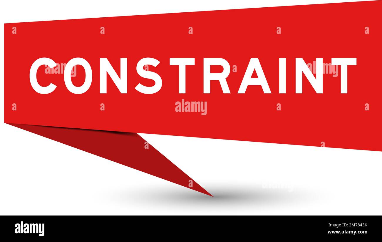 Red color speech banner with word constraint on white background Stock ...