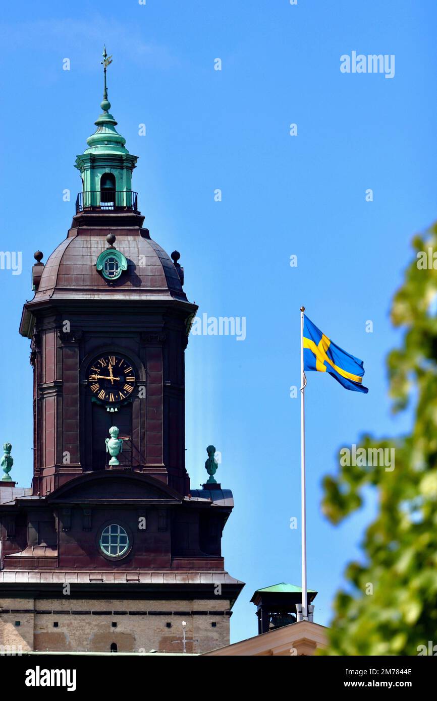 Clock tower in Gothenburg Stock Photo - Alamy